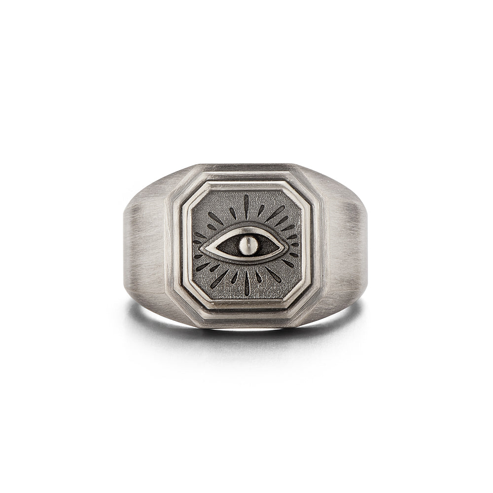 Devil Eye Octagon Signet Ring – Ideagemer