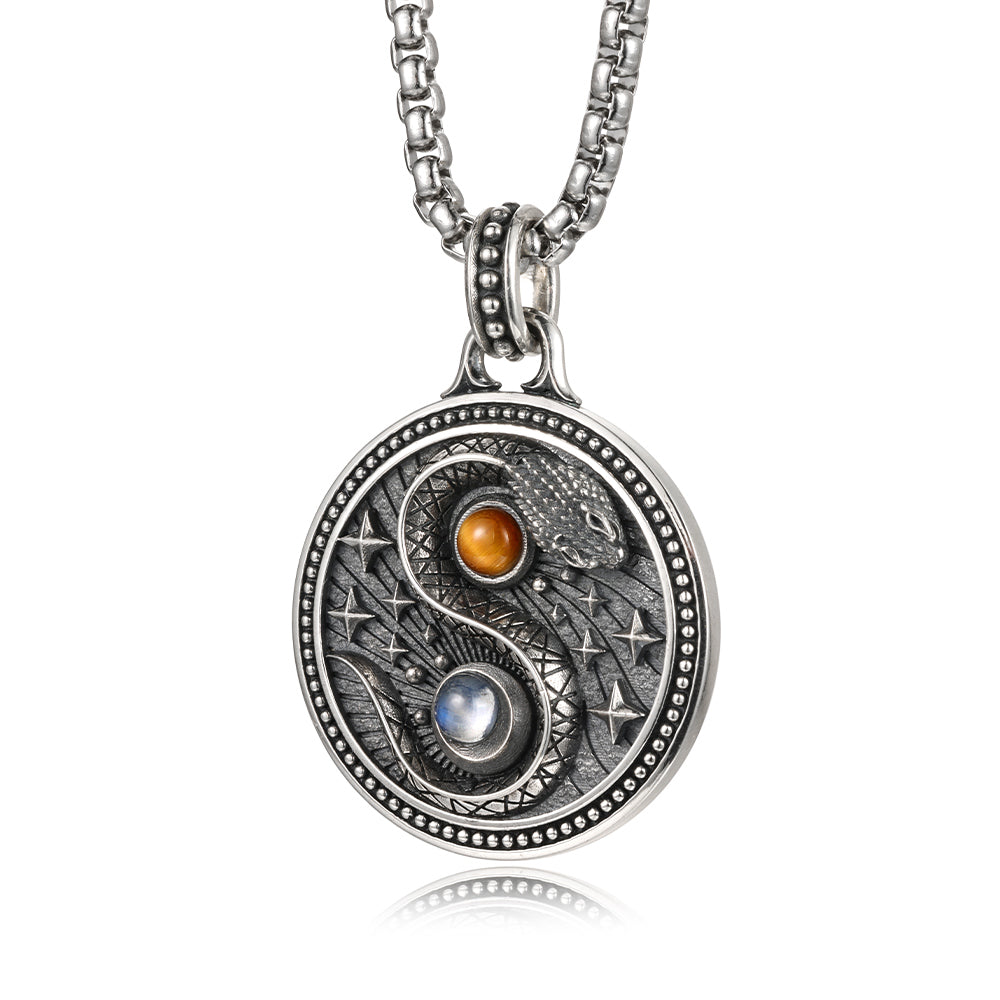 Men's Yin Yang Serpent Pendant – Yin Yang & Snake Necklace with ...
