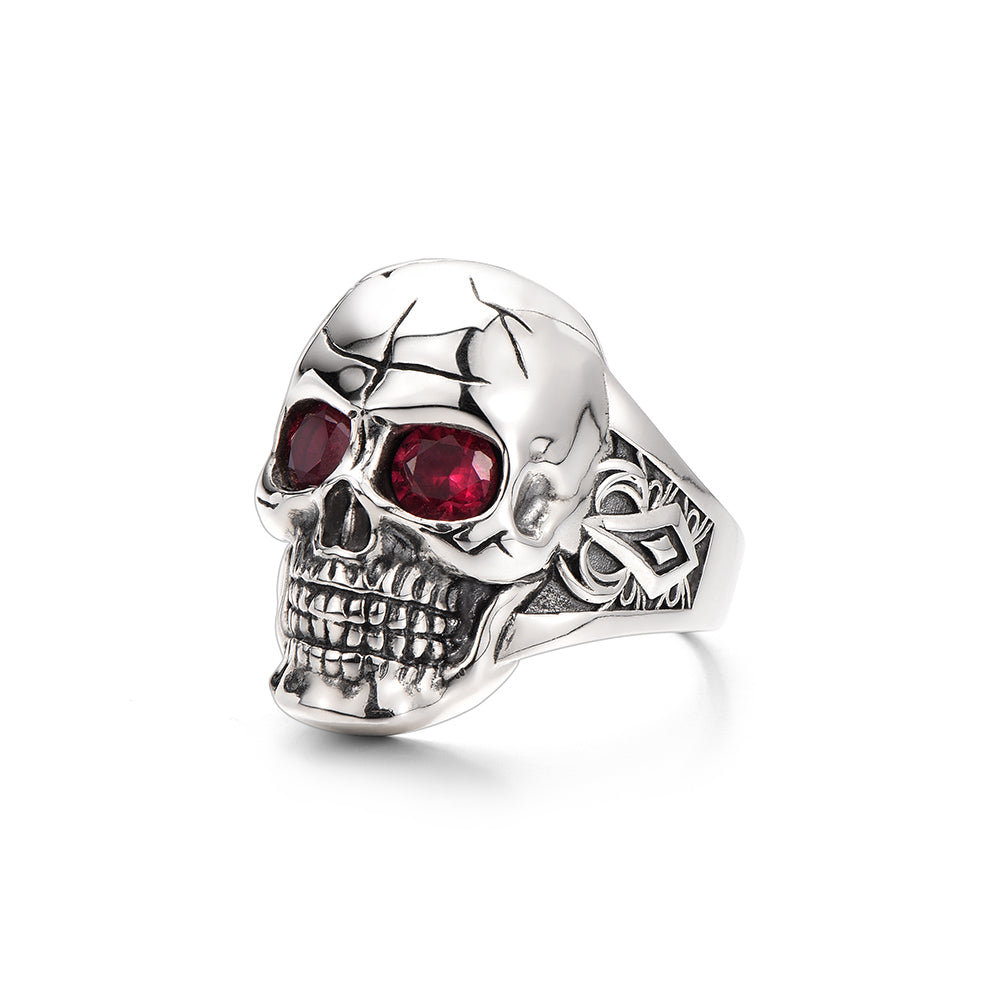 Victorian Blood Ruby Skull Ring - 316L Surgical Steel Gothic Jewelry ...