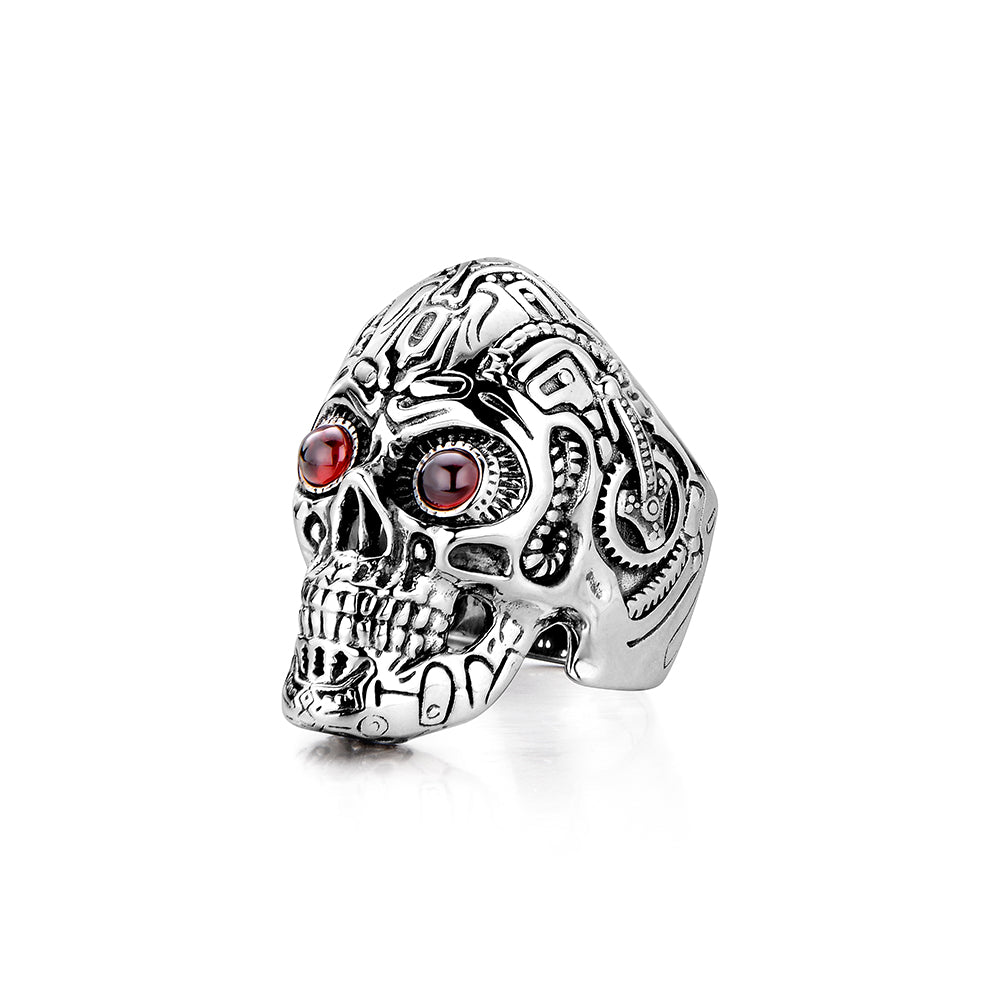 Vintage Terminator Skull Ring for Men – S925 Sterling Silver Gothic ...