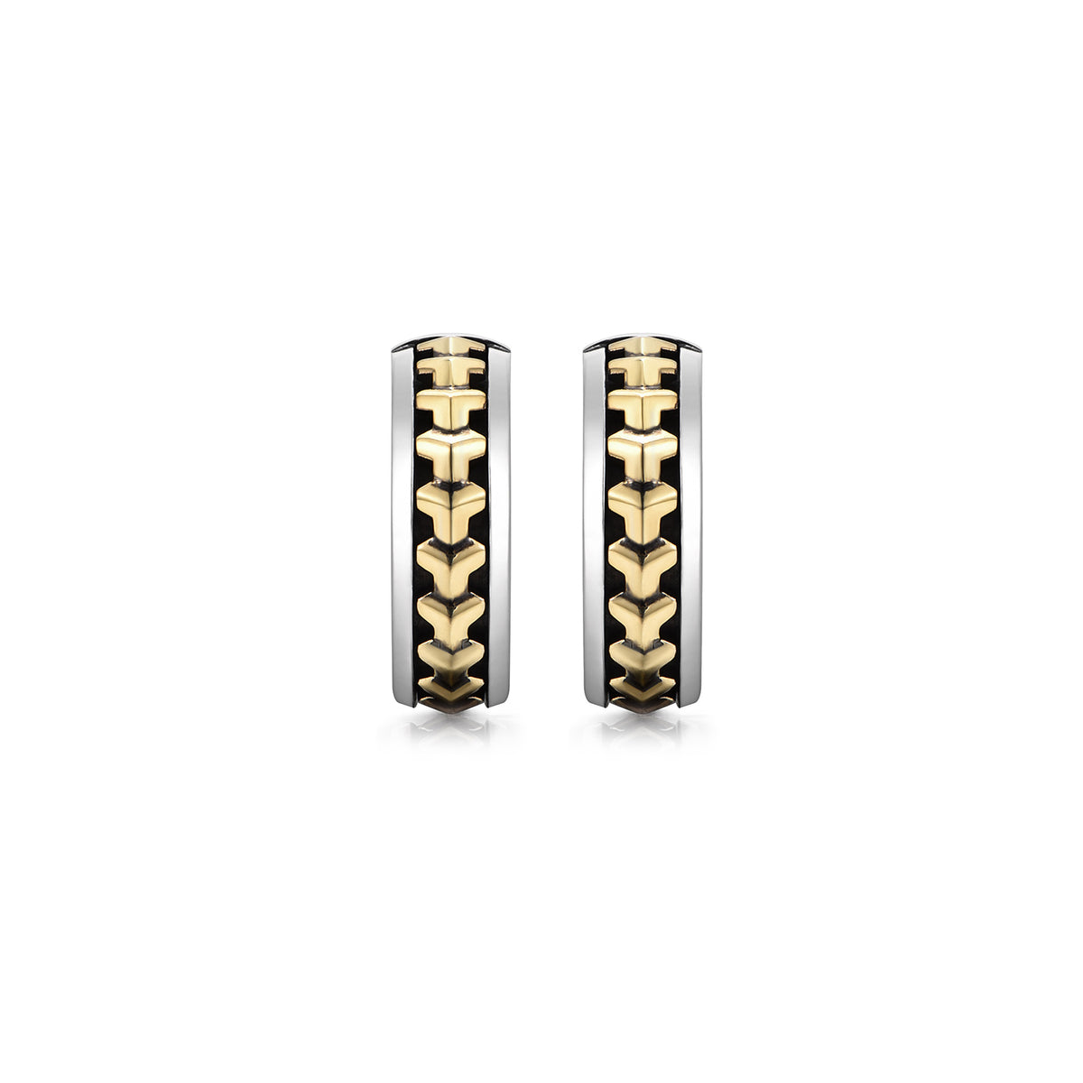 Black Gold Armor Hoop Earrings for Men | S925 Sterling Silver Gothic ...