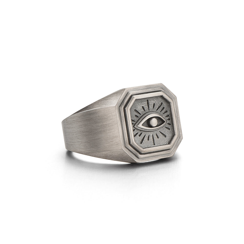 Devil Eye Octagon Signet Ring – Ideagemer
