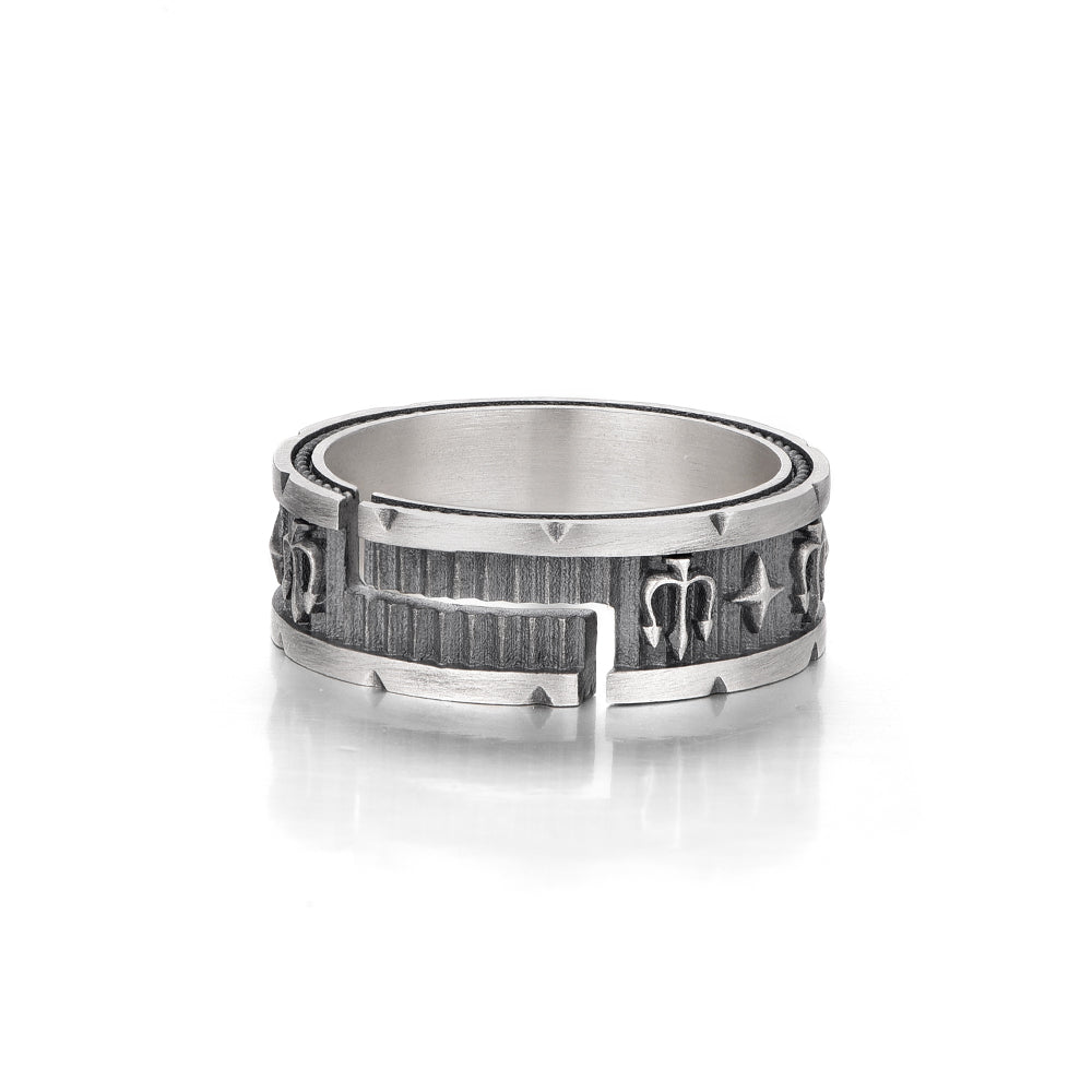 Trident & Polaris Ring Band - Ideagemer 925 Silver Mythological Jewelry ...