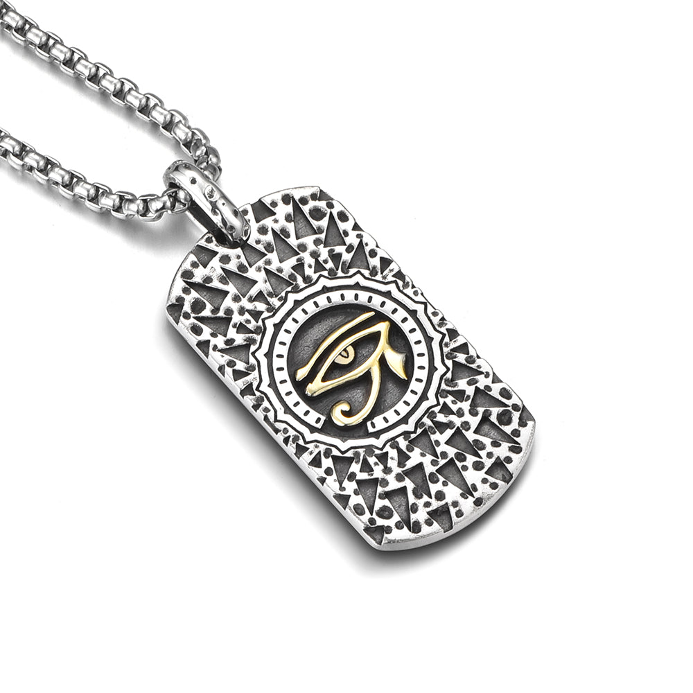 Vintage Eye of Horus Dog Tag Pendant | S925 Silver Egyptian Amulet ...
